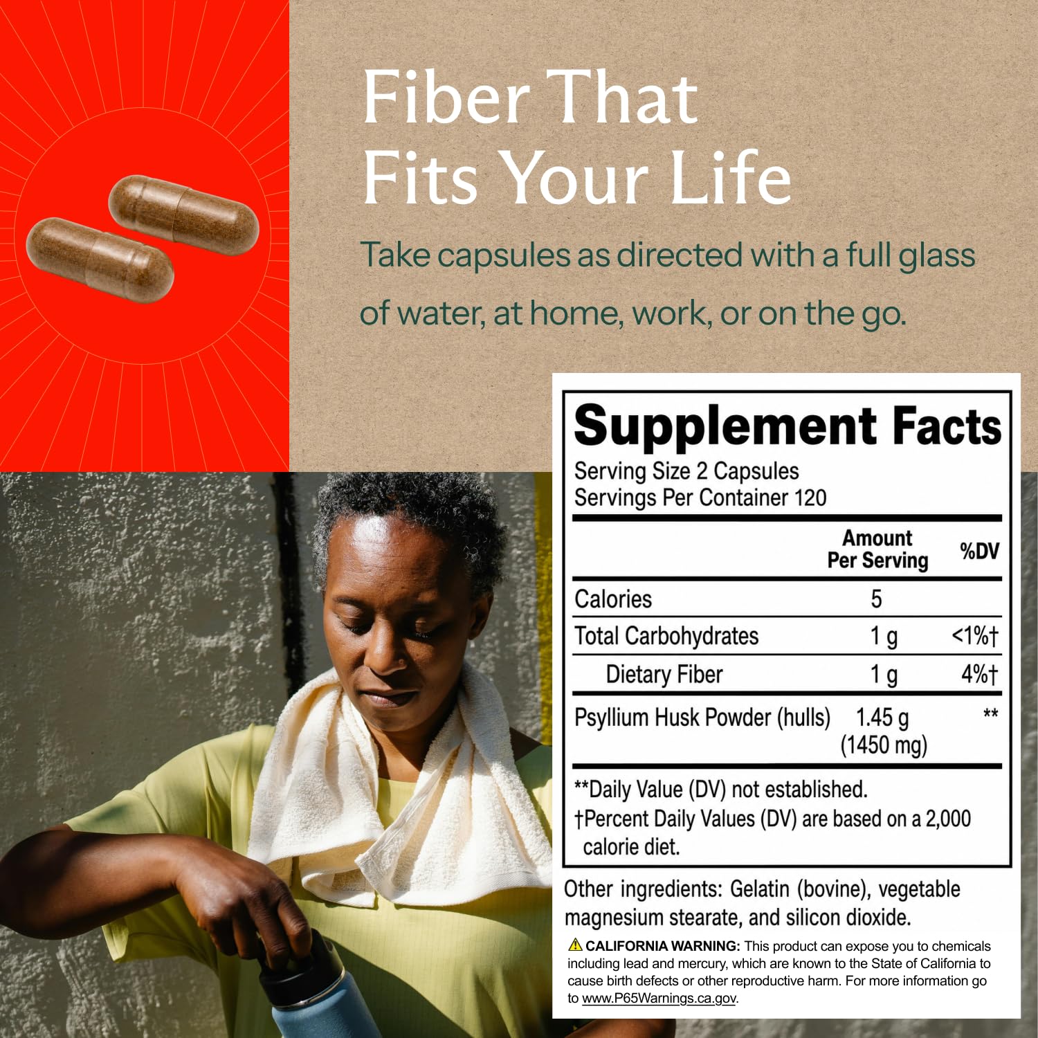 Psyllium husk for daily fiber intake