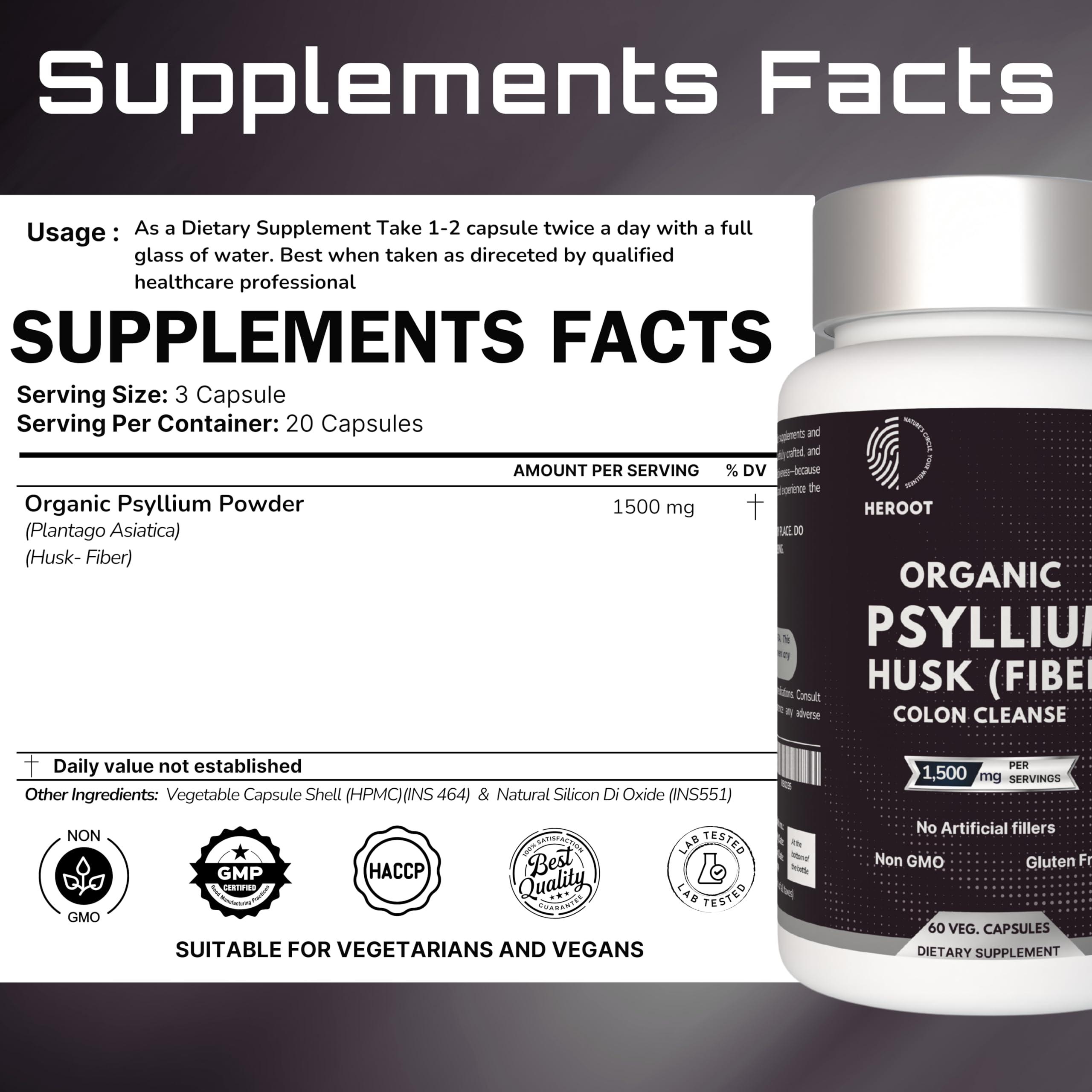 Psyllium husk for daily fibre intake