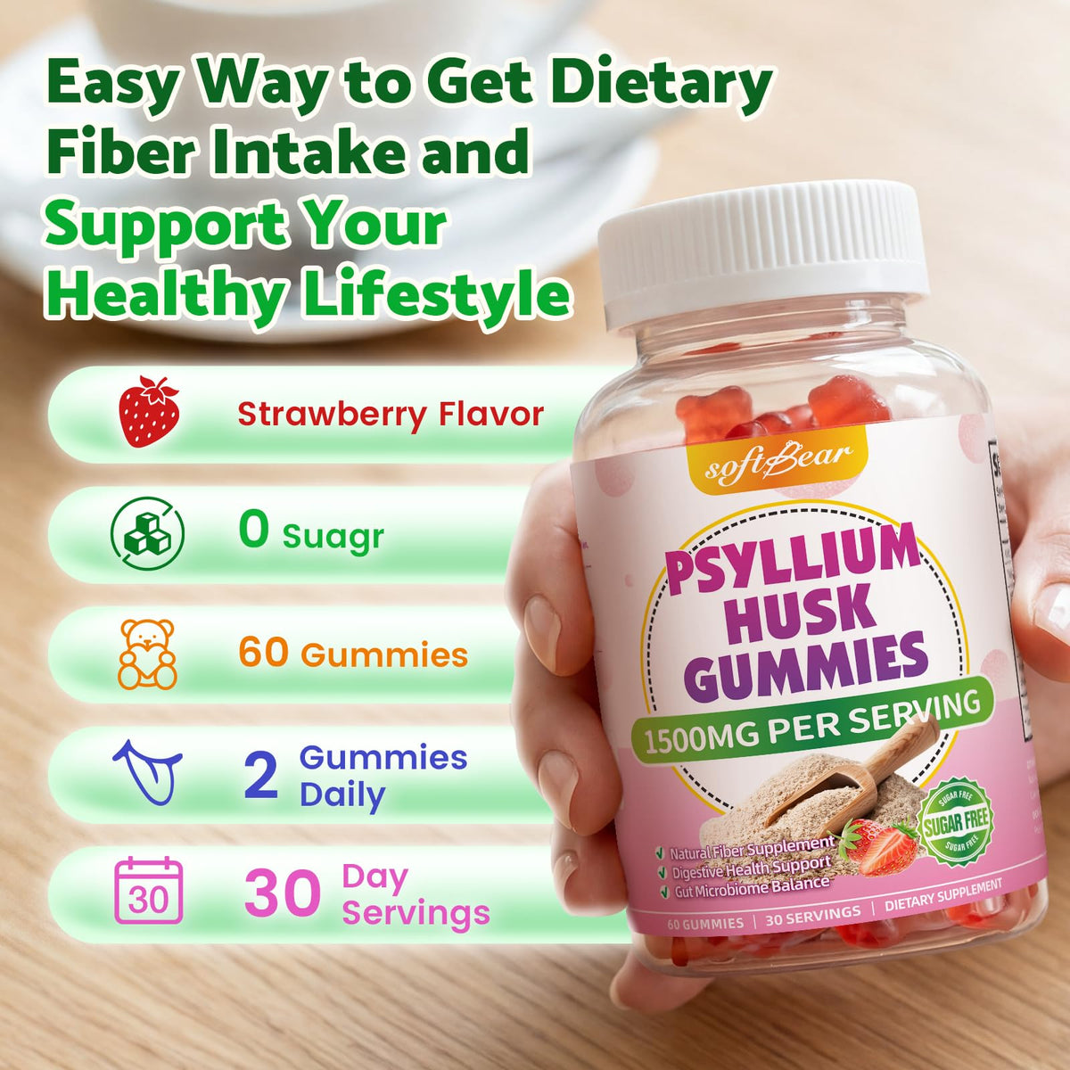 Psyllium husk gummies for healthy lifestyle