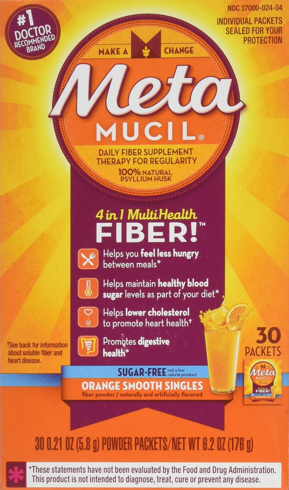 Psyllium husk orange flavour packets