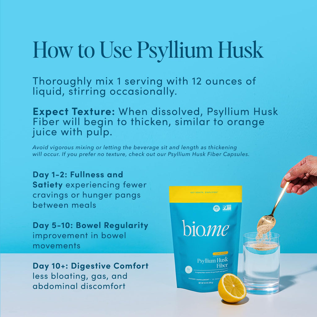 Psyllium powder for daily fiber intake