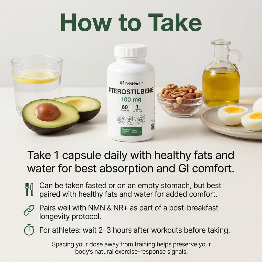 Pterostilbene supplement for energy