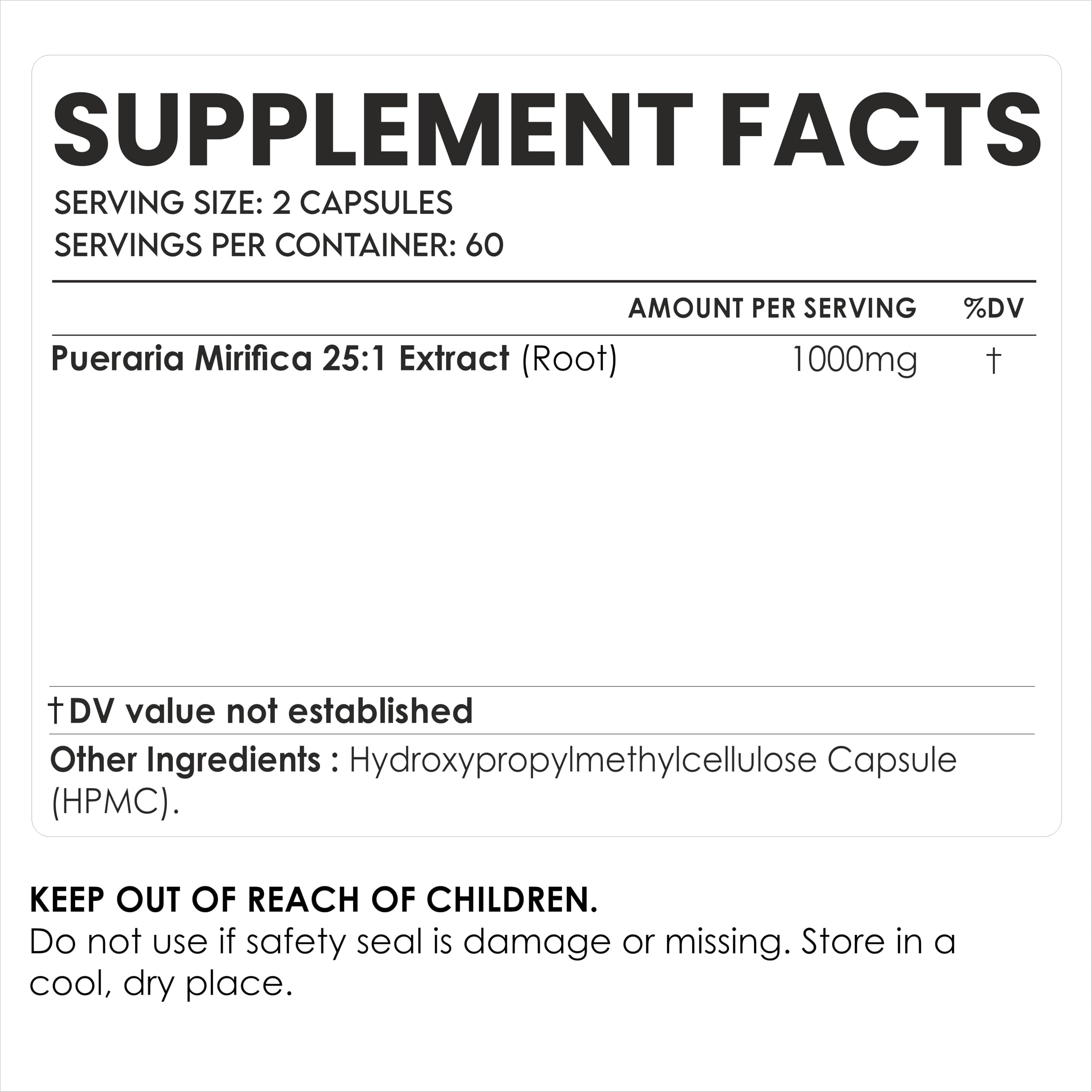 Pueraria Mirifica 1000 mg for hormonal balance