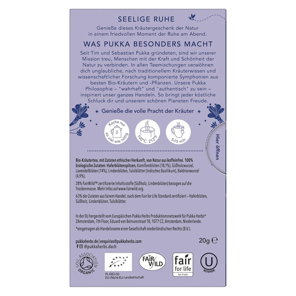 Pukka lavender tea for bedtime