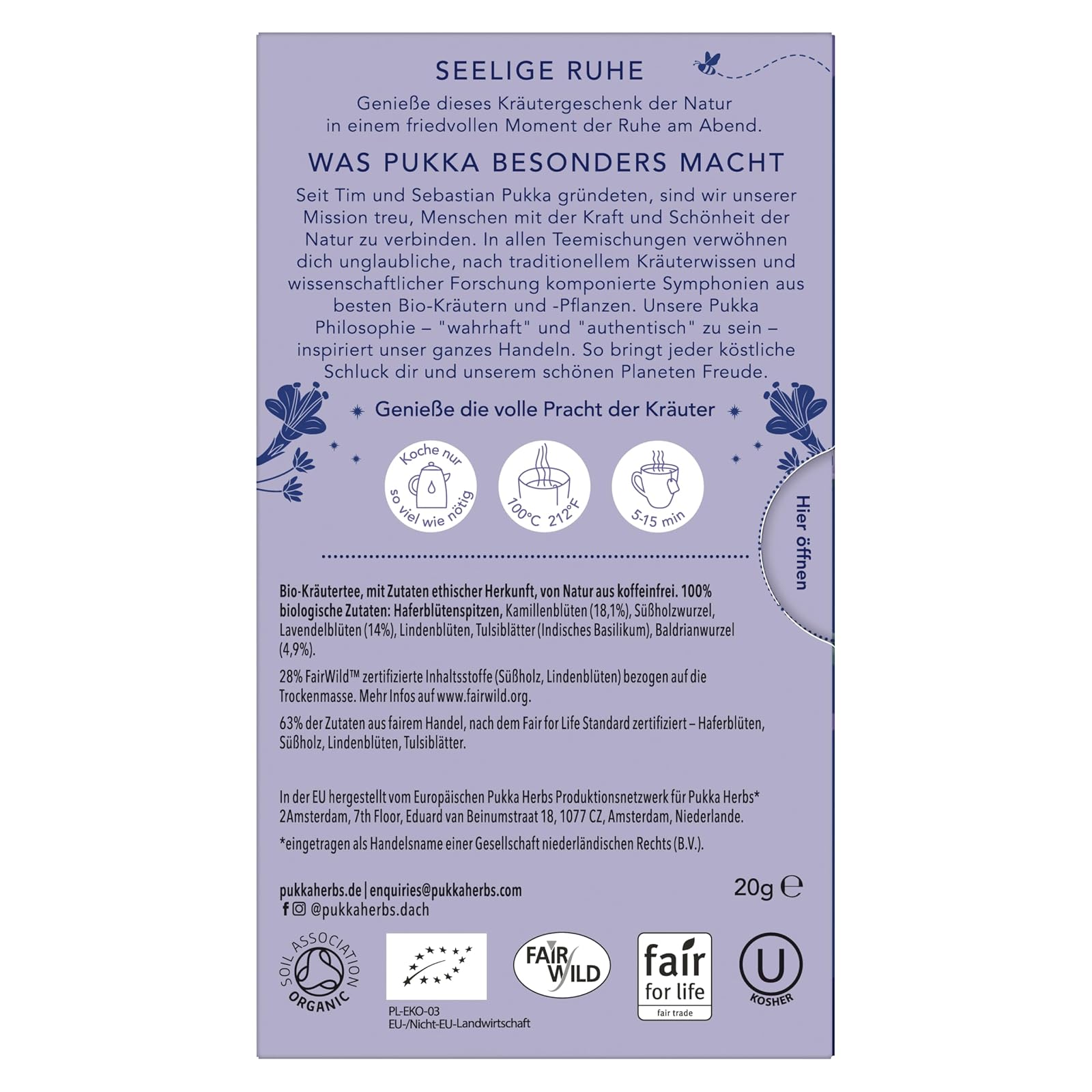 Pukka lavender tea for bedtime