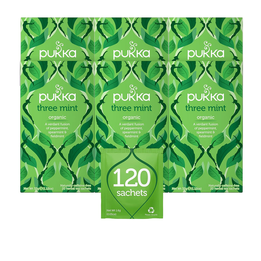 Pukka Three Mint herbal tea bags