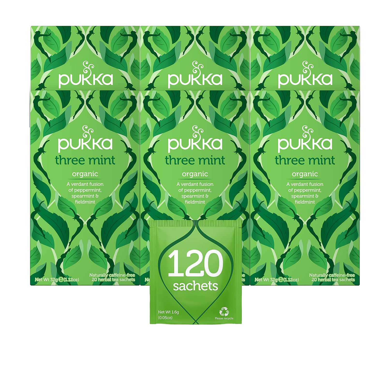 Pukka Three Mint herbal tea bags