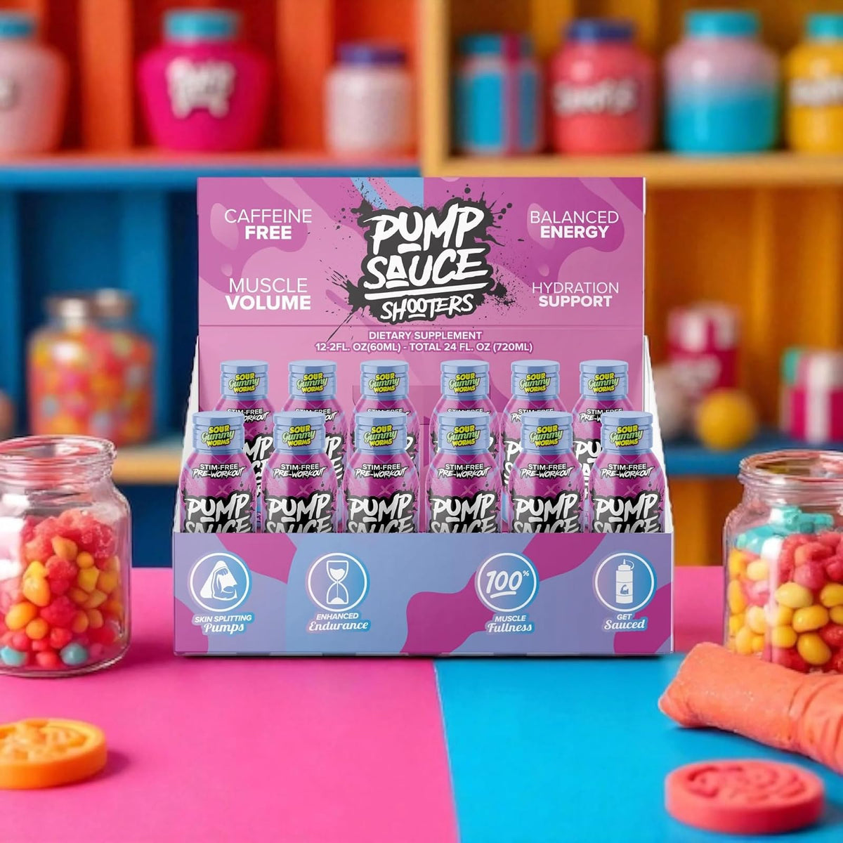 Pump Sauce gummy worms for athletes