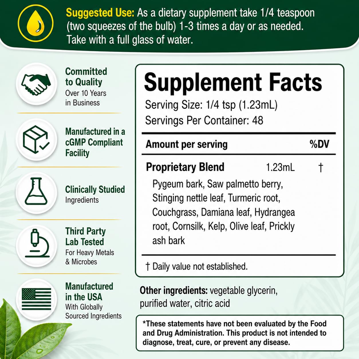 Pumpkin seed and saw palmetto blend