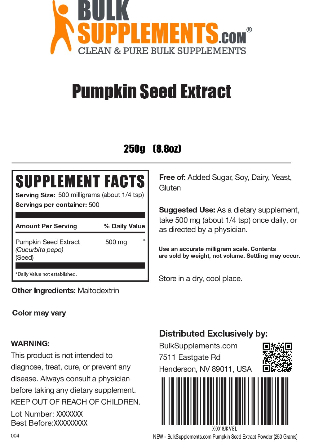 Pumpkin seed extract for overall wellness