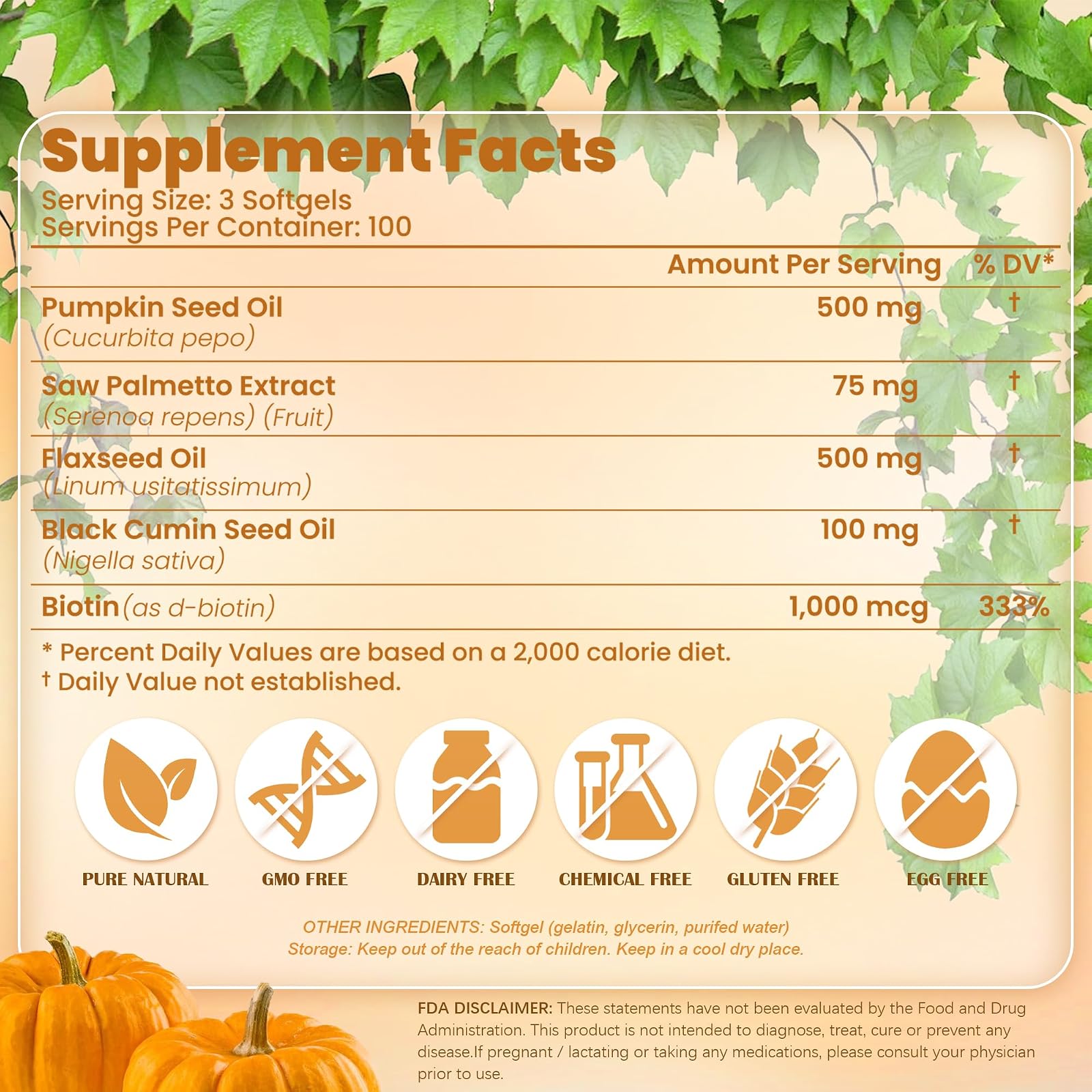 Pumpkin seed oil for overall vitality