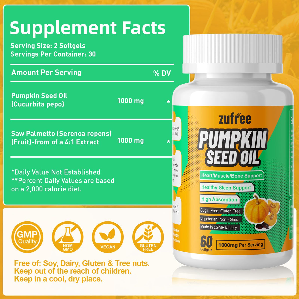 Pumpkin seed oil for overall wellness