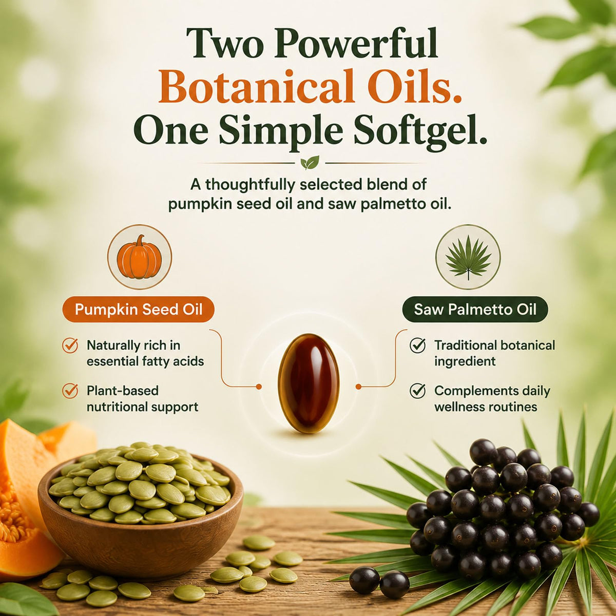 Pumpkin seed oil for prostate support