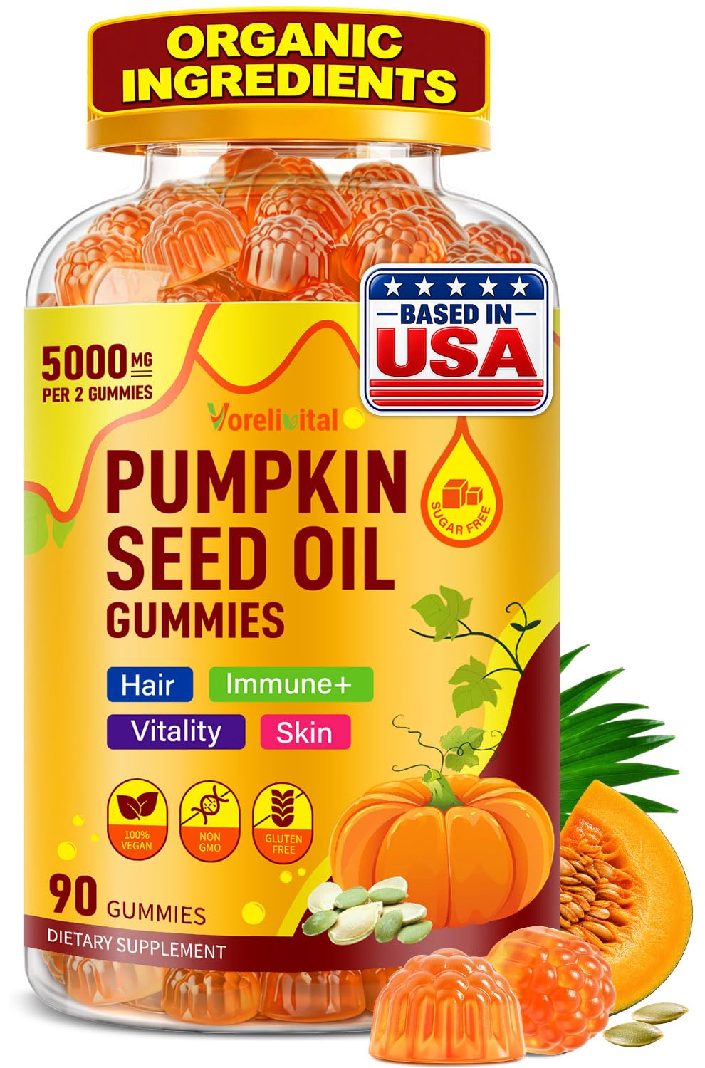 Pumpkin seed oil gummies for hair health