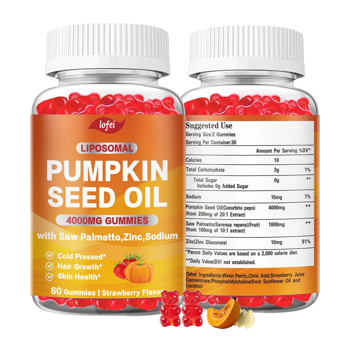 Pumpkin seed oil gummies for hair health