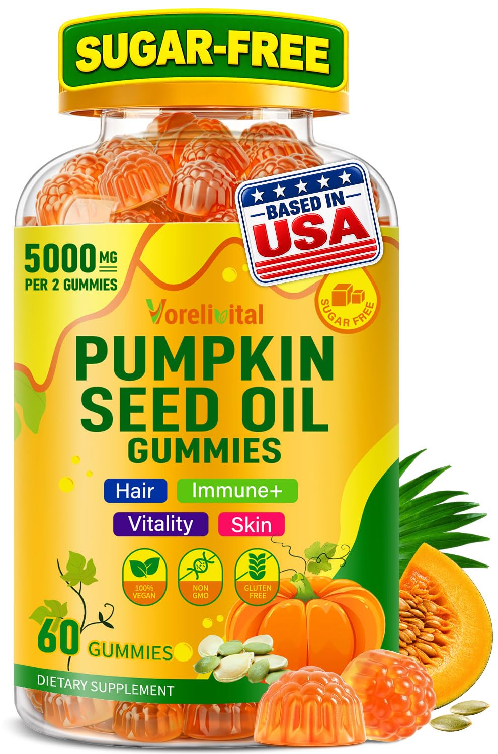 Pumpkin seed oil gummies for hair health