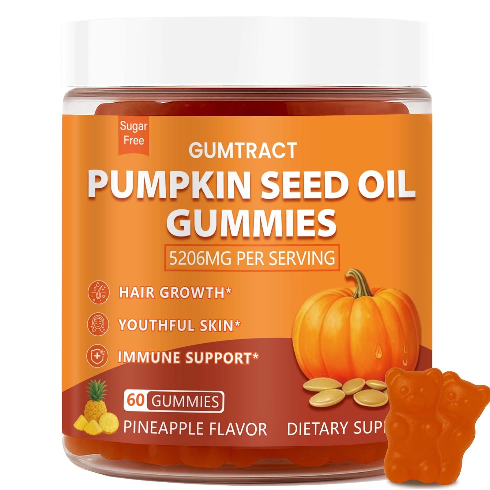 Pumpkin seed oil gummies for hair health