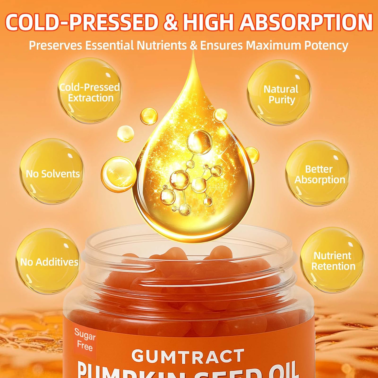 Pumpkin seed oil gummies with saw palmetto