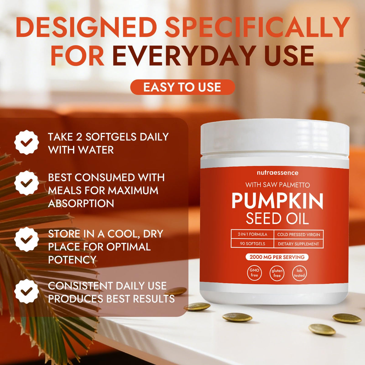 Pumpkin seed oil softgels 1000 mg