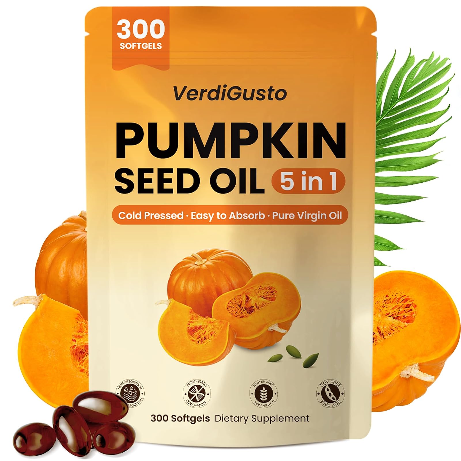 Pumpkin seed oil softgels for hair health