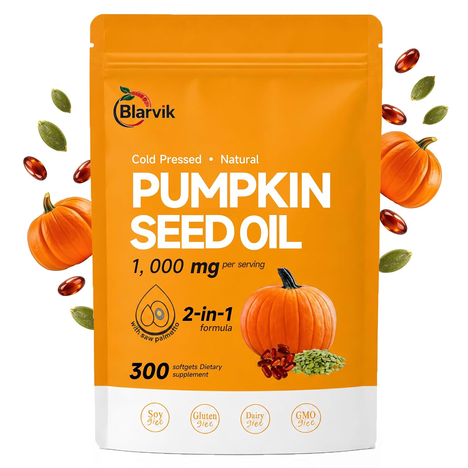 Pumpkin seed oil softgels for health