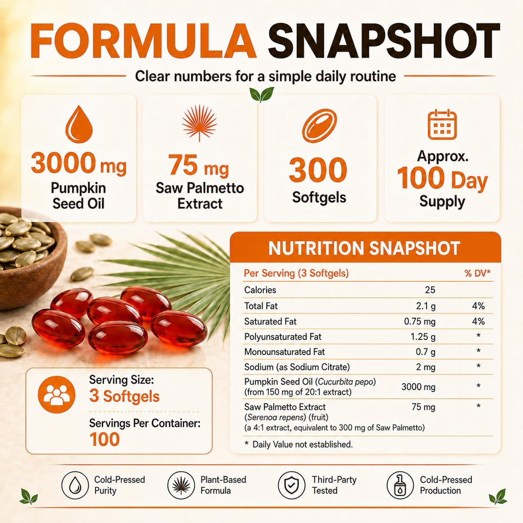 Pumpkin seed oil softgels for men