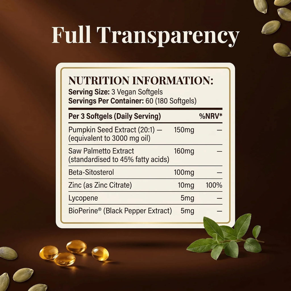 Pumpkin seed oil with saw palmetto