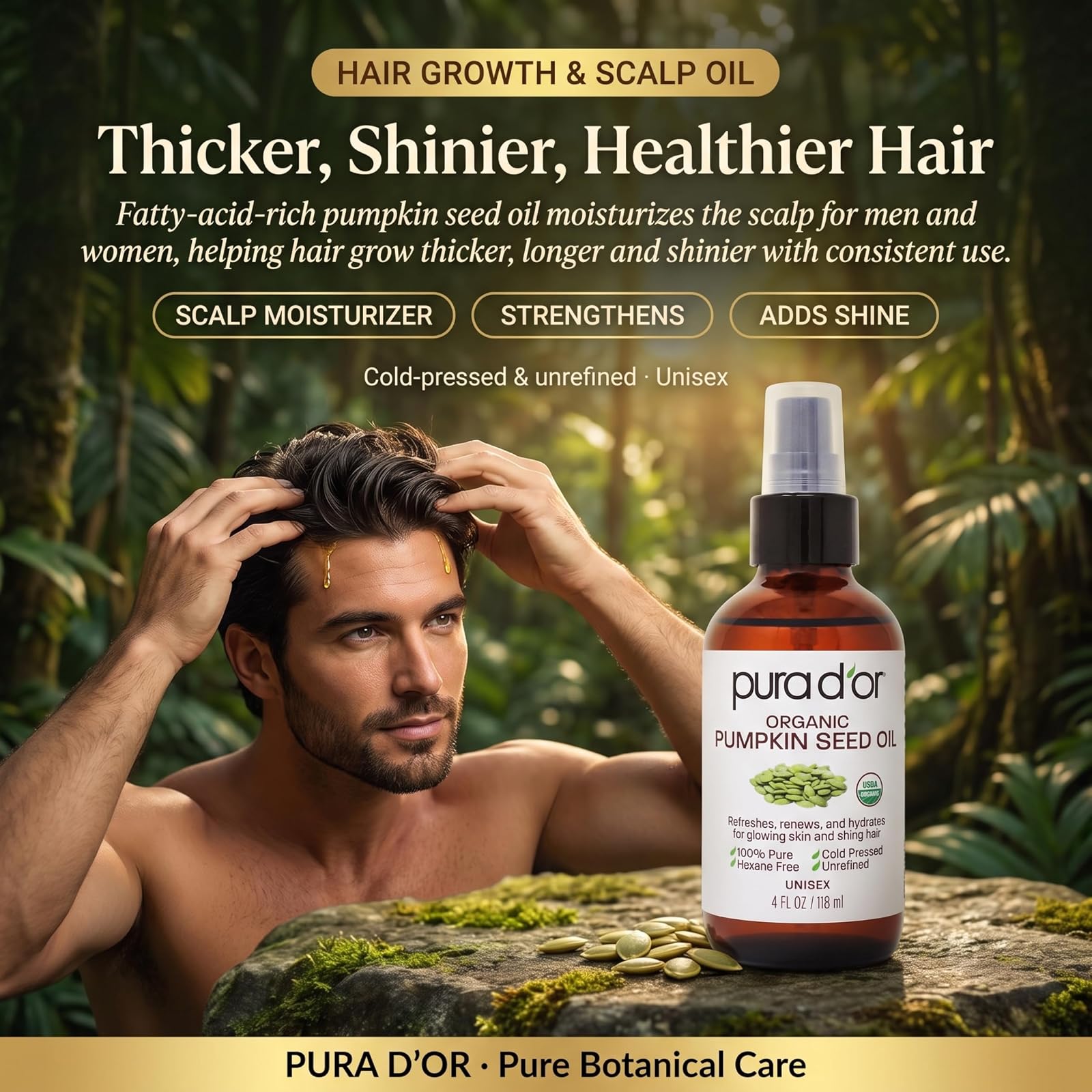 PURA D'OR herbal pumpkin seed oil