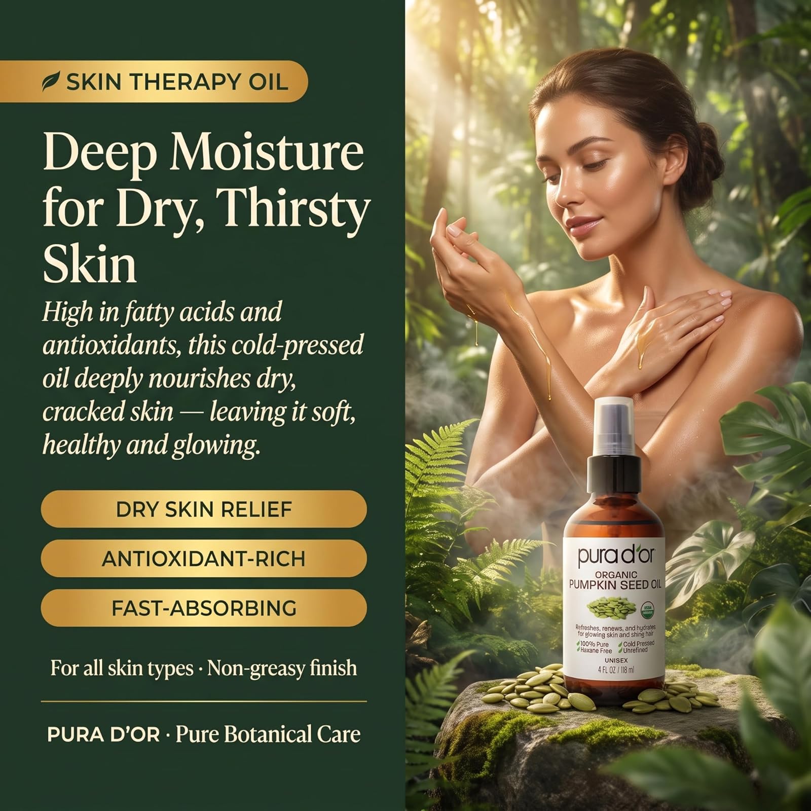 PURA D'OR pumpkin seed oil nutrition