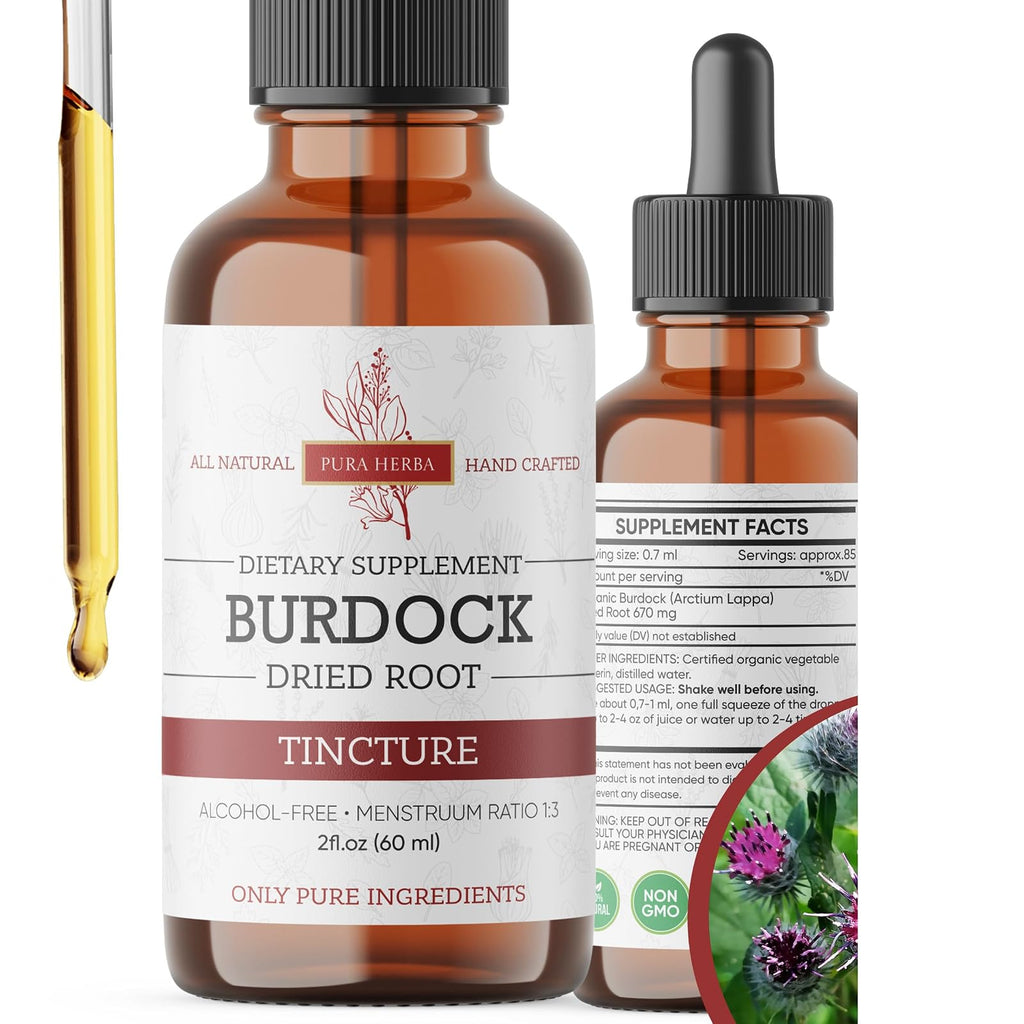 Pura Herba burdock root tincture benefits