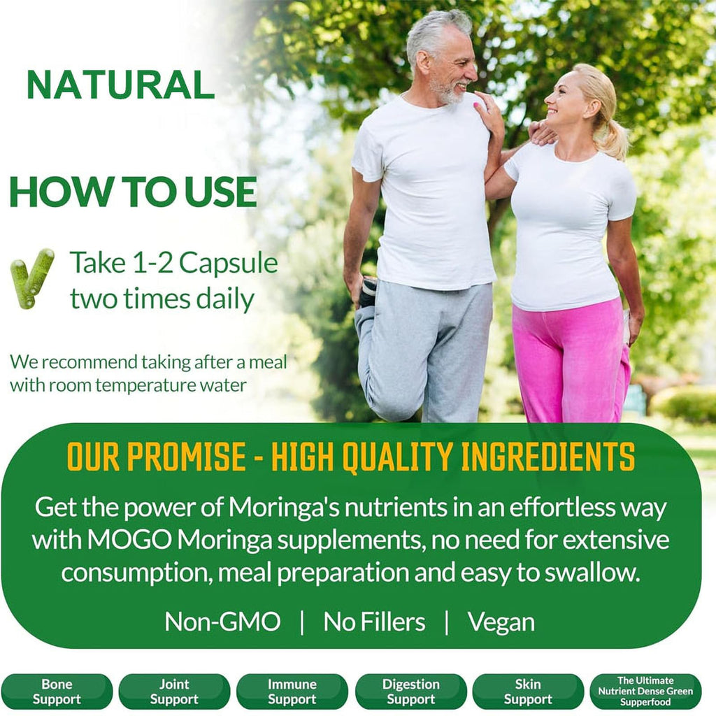 Pura Moringa Leaf capsules for health