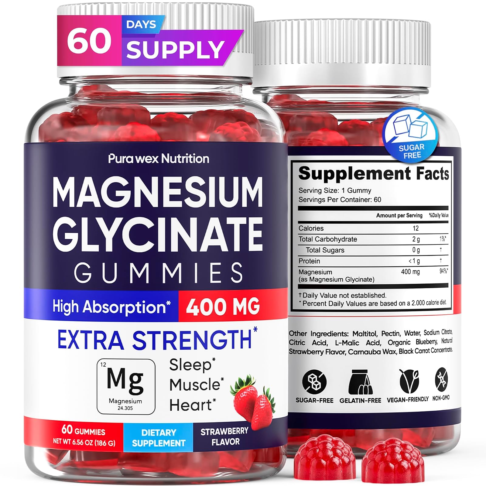 PURA WEX Magnesium Glycinate gummies
