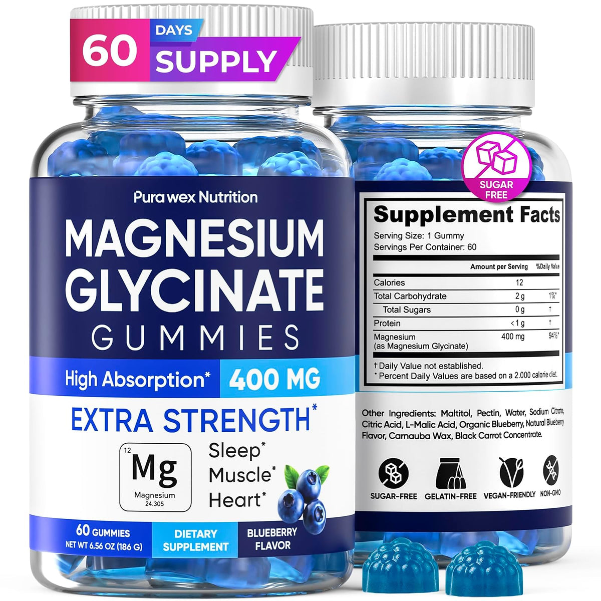 PURA WEX Magnesium Glycinate gummies