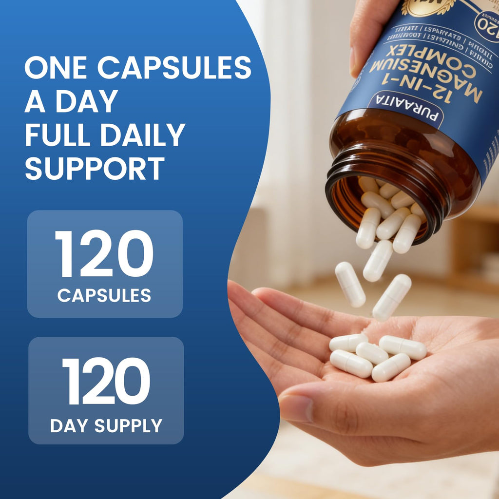 PURAVITA magnesium capsules for overall health