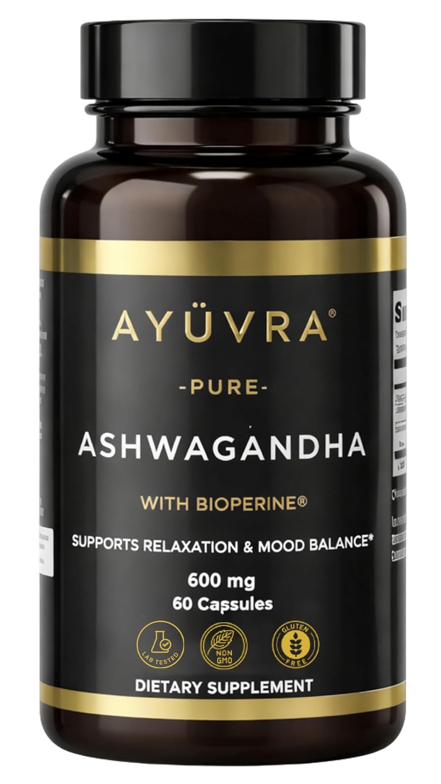 Pure Ashwagandha capsules for stress relief