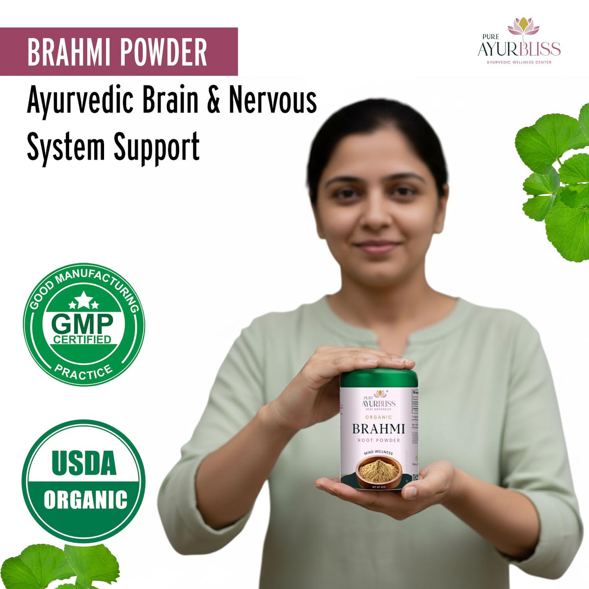 pure Ayurvedic Brahmi for stress relief
