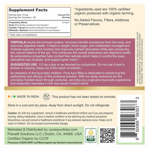 pure ayurvedic triphala for digestion