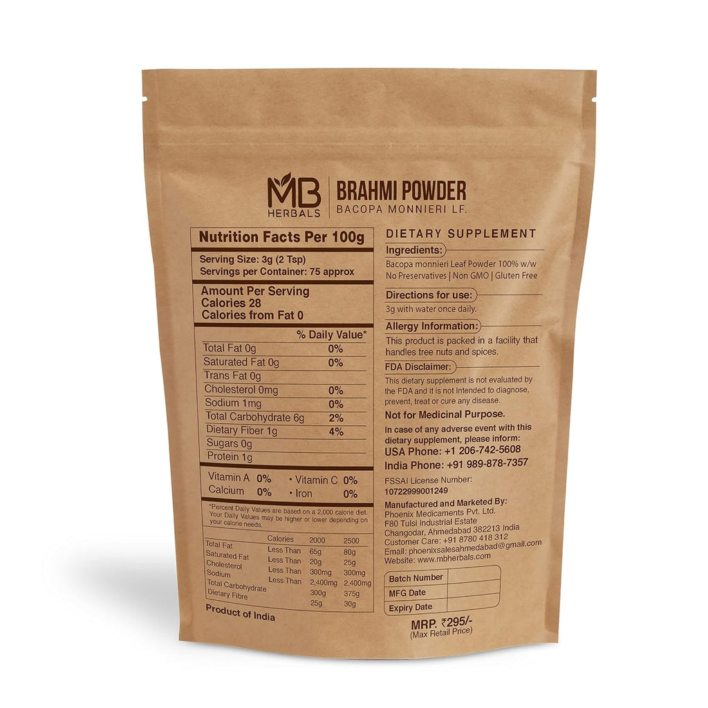Pure Bacopa powder for stress relief