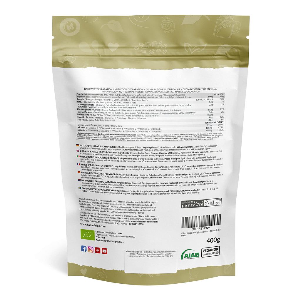 Pure barley grass supplement for vegans