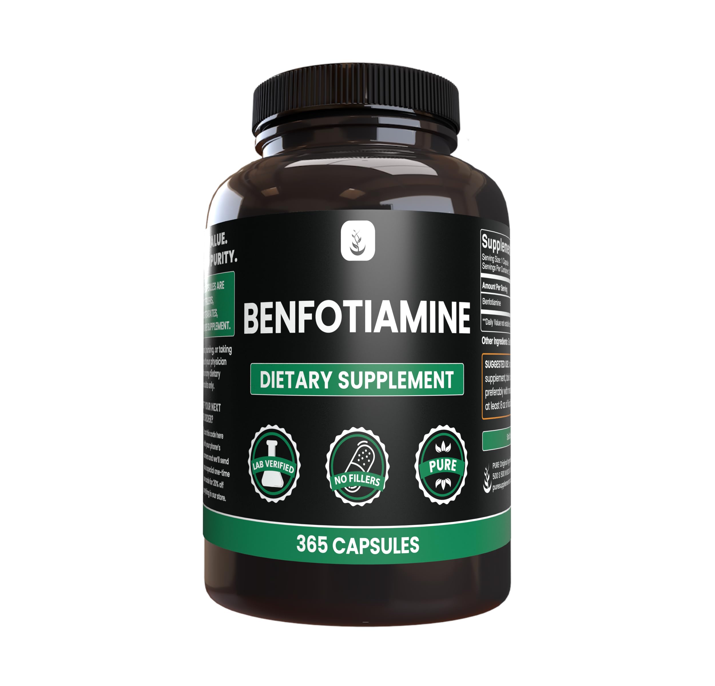 pure benfotiamine supplement capsules