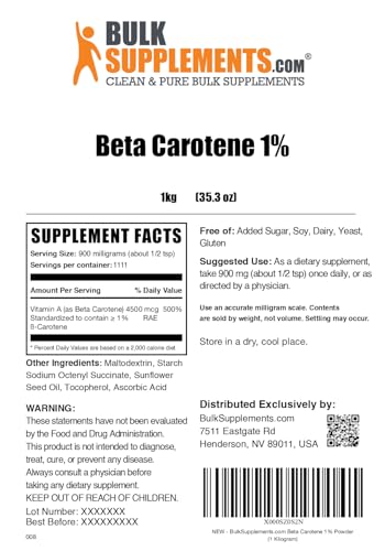 pure beta carotene for vision health