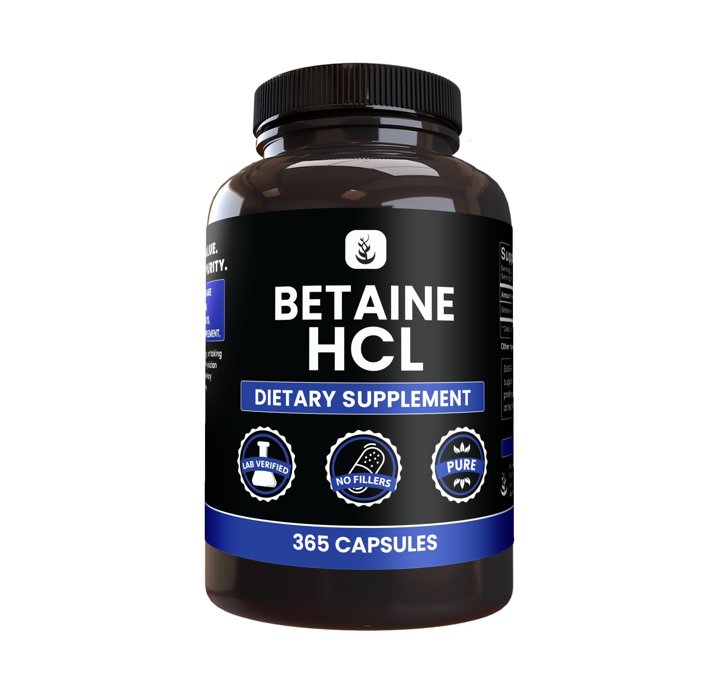 pure betaine HCL capsules for digestion