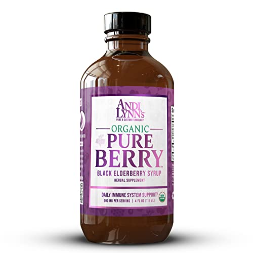 Pure black elderberry syrup with honey
