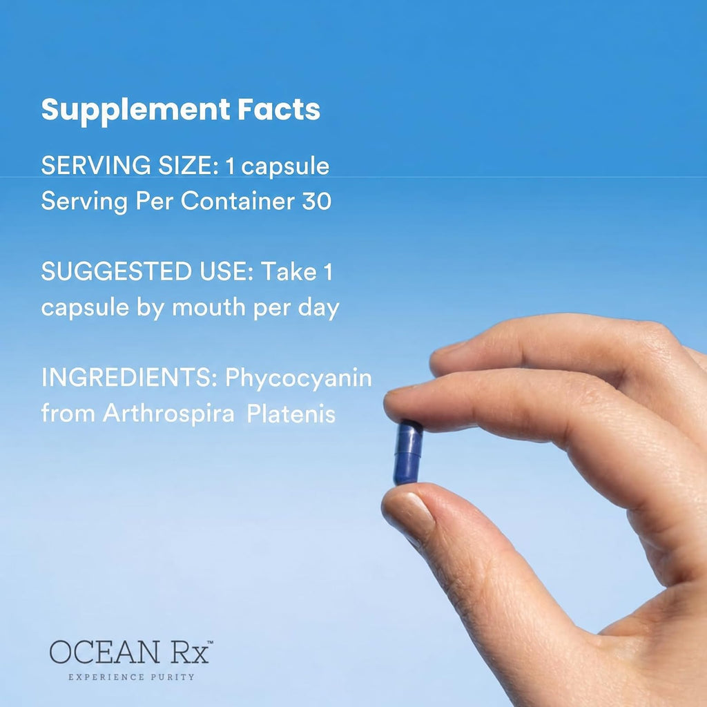 Pure Blue spirulina for healthy skin