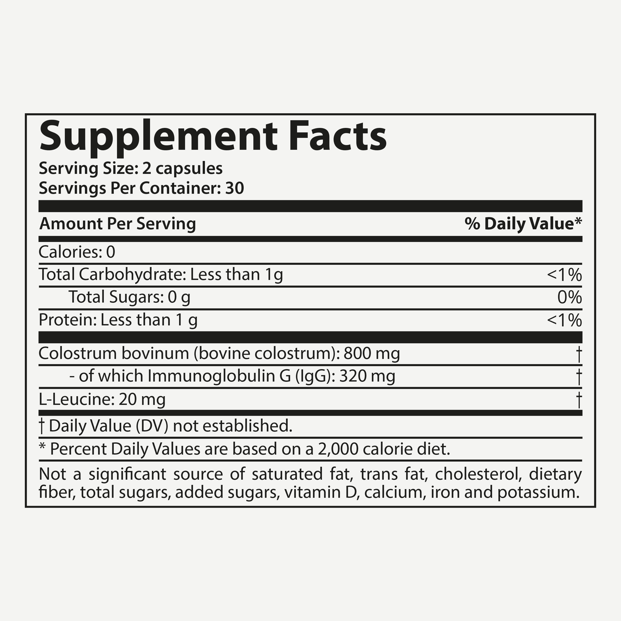 pure bovine colostrum for nutritional support