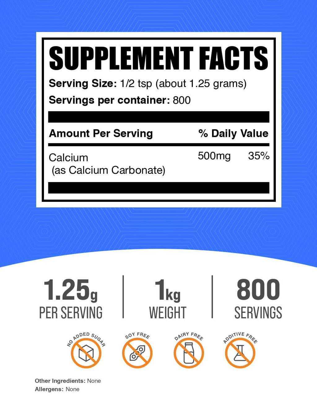 pure calcium carbonate for health