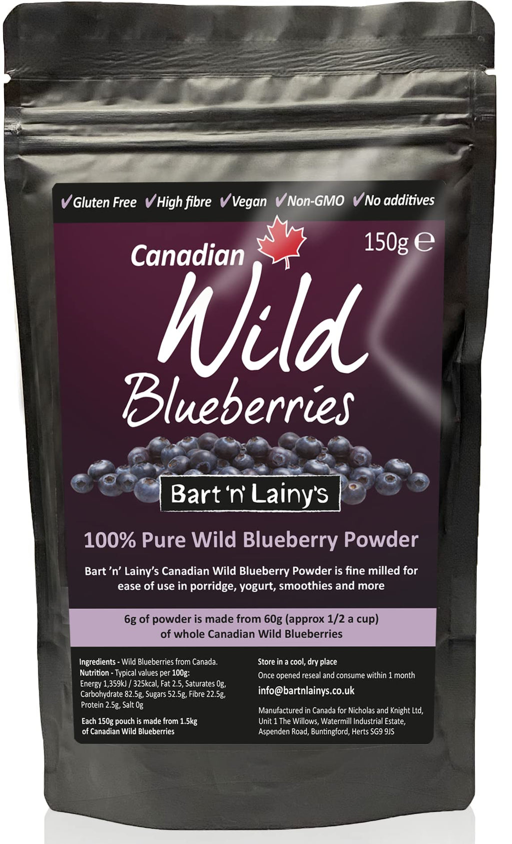 pure Canadian wild blueberry powder