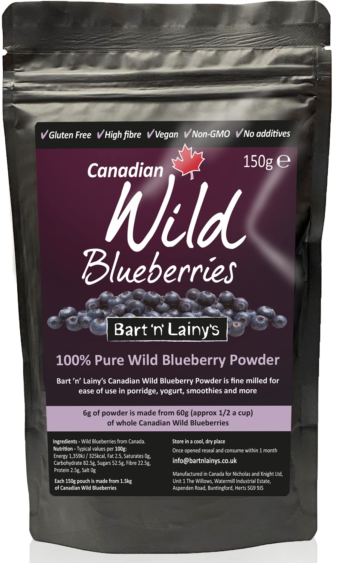 pure Canadian wild blueberry powder
