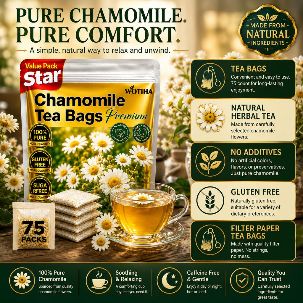 pure chamomile flowers tea for sleep