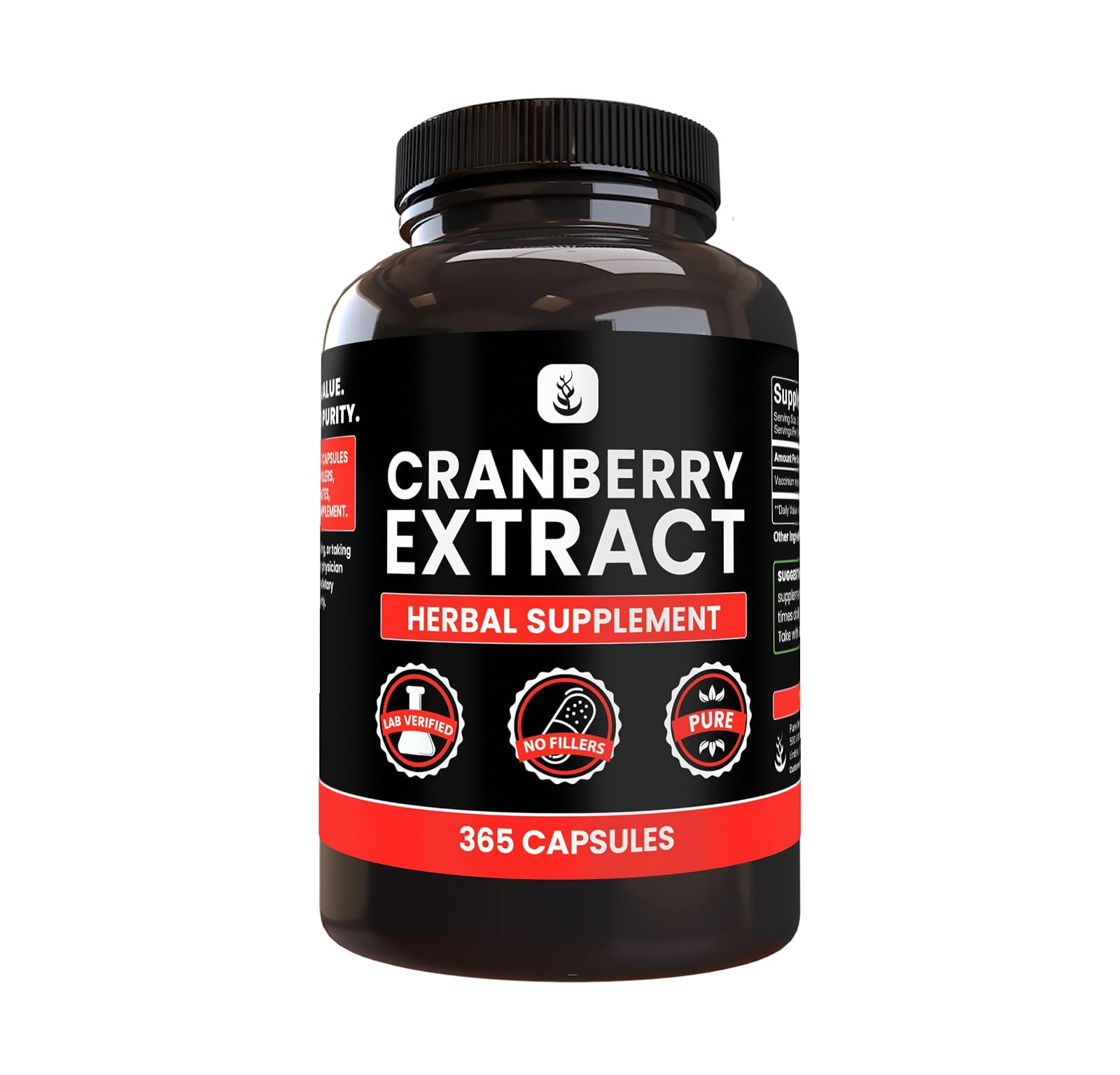 pure cranberry extract supplement capsules
